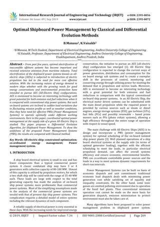 IRJET- Optimal Shipboard Power Management by Classical and Differential Evolution Methods | PDF