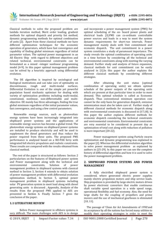 IRJET- Optimal Shipboard Power Management by Classical and Differential ...