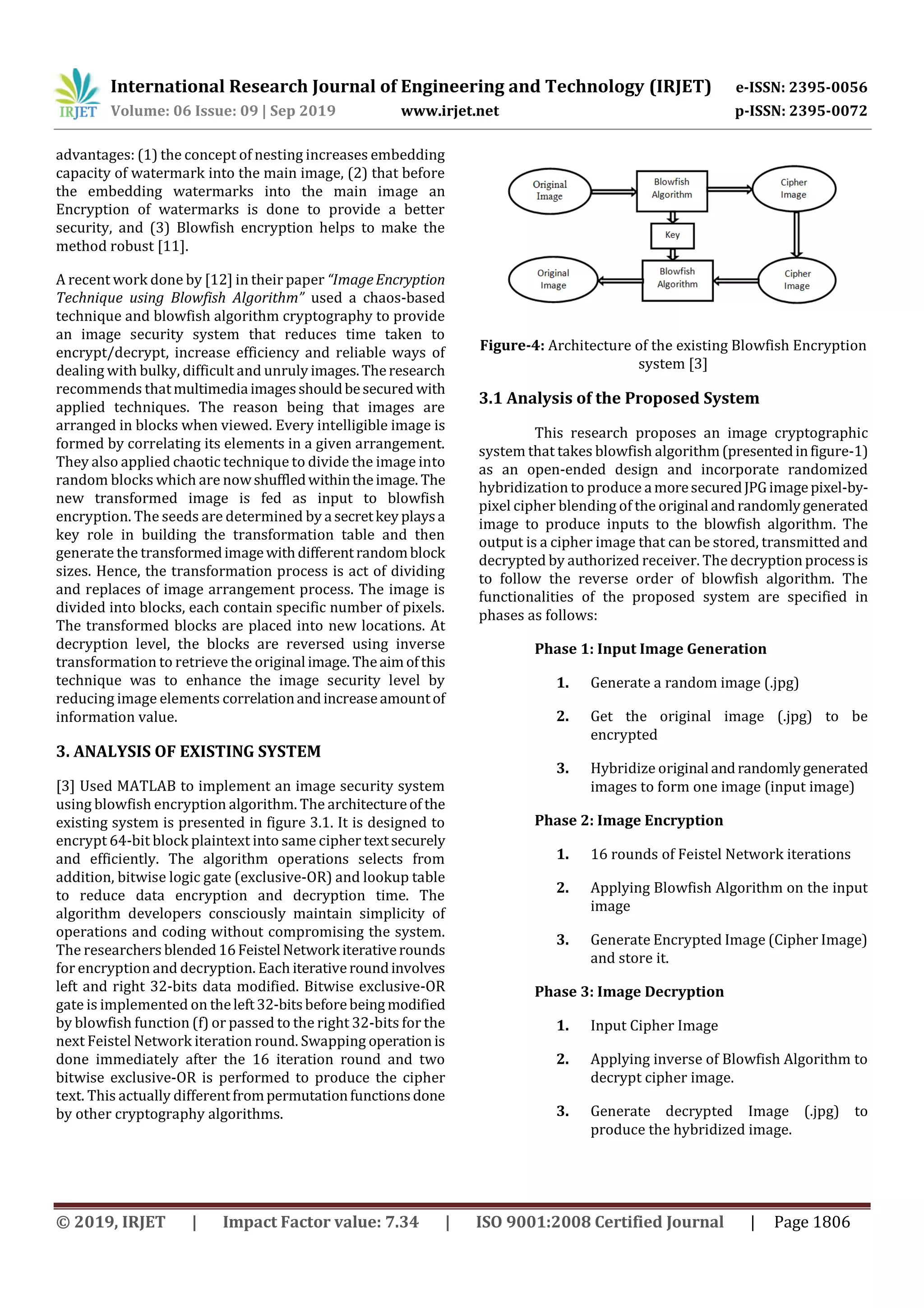 IRJET- Enhanced Image Encryption System using Blowfish and Randomization Methods | PDF