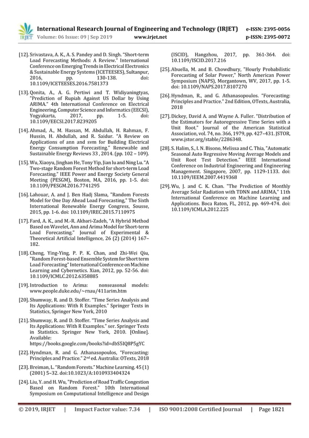 IRJET- A Comparative Forecasting Analysis of ARIMA Model Vs Random Forest Algorithm for a Case ...