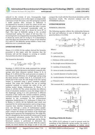 IRJET- Review Paper on Belleville Spring through Numerical and Simulation Approach | PDF