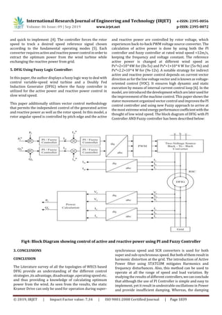 IRJET- A Review of Power Control Strategies for DFIG based Wind Energy Conversion System | PDF