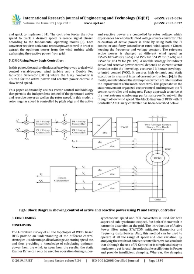 IRJET- A Review of Power Control Strategies for DFIG based Wind Energy Conversion System | PDF