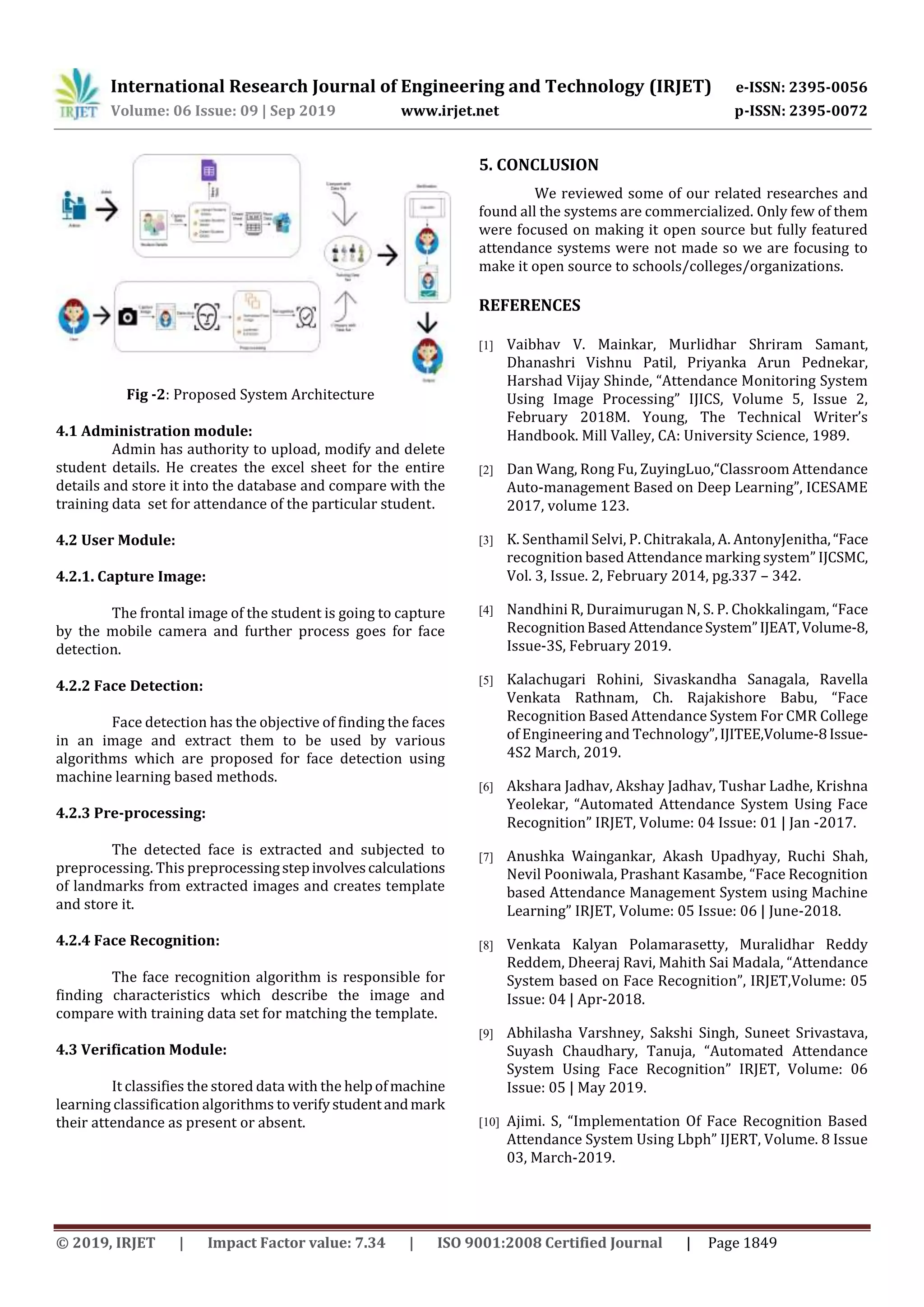 IRJET- Free & Generic Facial Attendance System using Android | PDF | Computer Software and ...