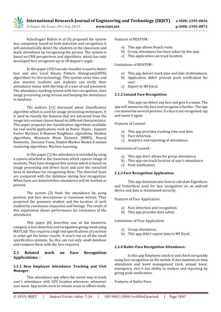 IRJET- Free & Generic Facial Attendance System using Android | PDF | Computer Software and ...
