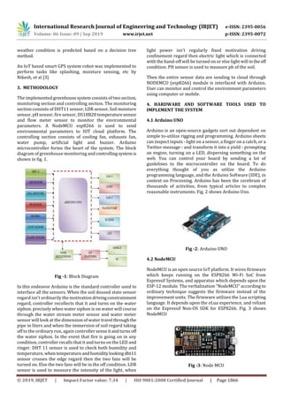 IRJET- Design and Implementation of IoT based Greenhouse Environment ...