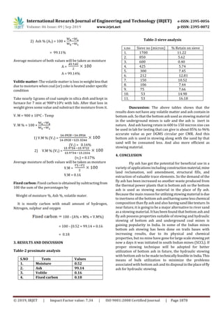 IRJET- Utilization of Bottom Ash in Hydraulic Stowing for Replacement ...