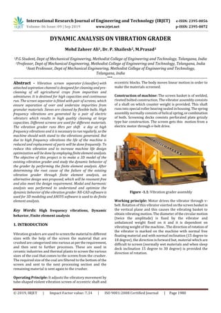 IRJET- Dynamic Analysis on Vibration Grader | PDF