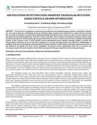IRJET- Air Pollution Detection using Modified Traingular Mutation based Particle Swarm ...