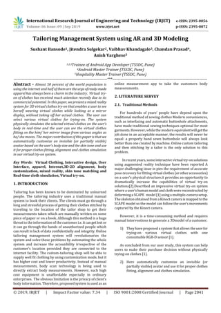 IRJET- Tailoring Management System using AR and 3D Modeling | PDF