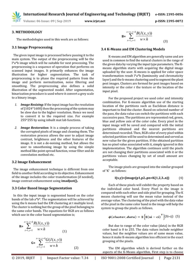 Irjet Crop Pest Detection And Classification By K Means And Em