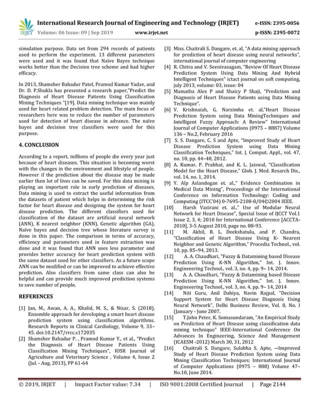 IRJET- Role of Different Data Mining Techniques for Predicting Heart Disease | PDF