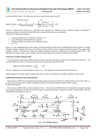 IRJET- Transmission Line Congestion Management using Hybrid Fish-Bee Algorithm with IPFC | PDF