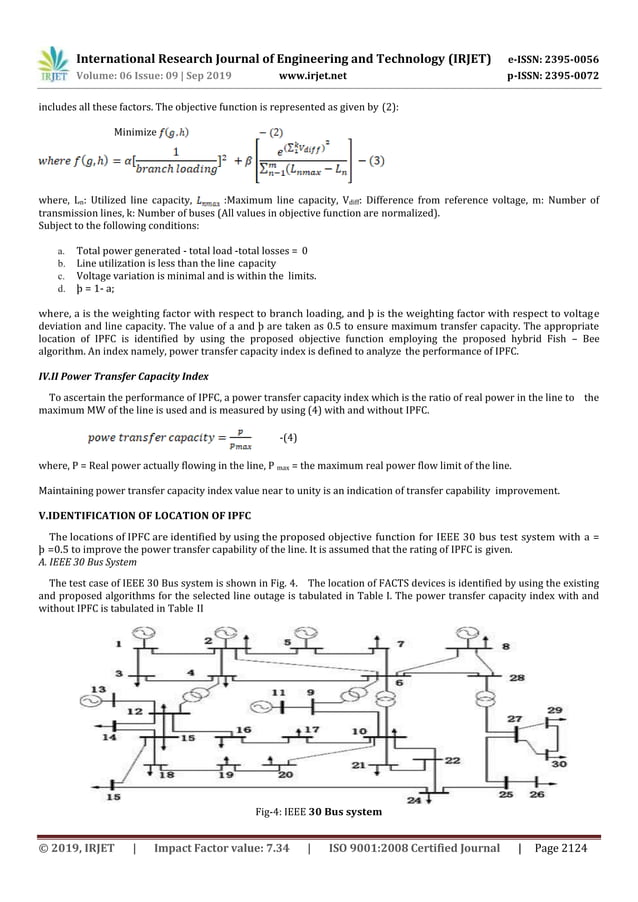 IRJET- Transmission Line Congestion Management using Hybrid Fish-Bee ...