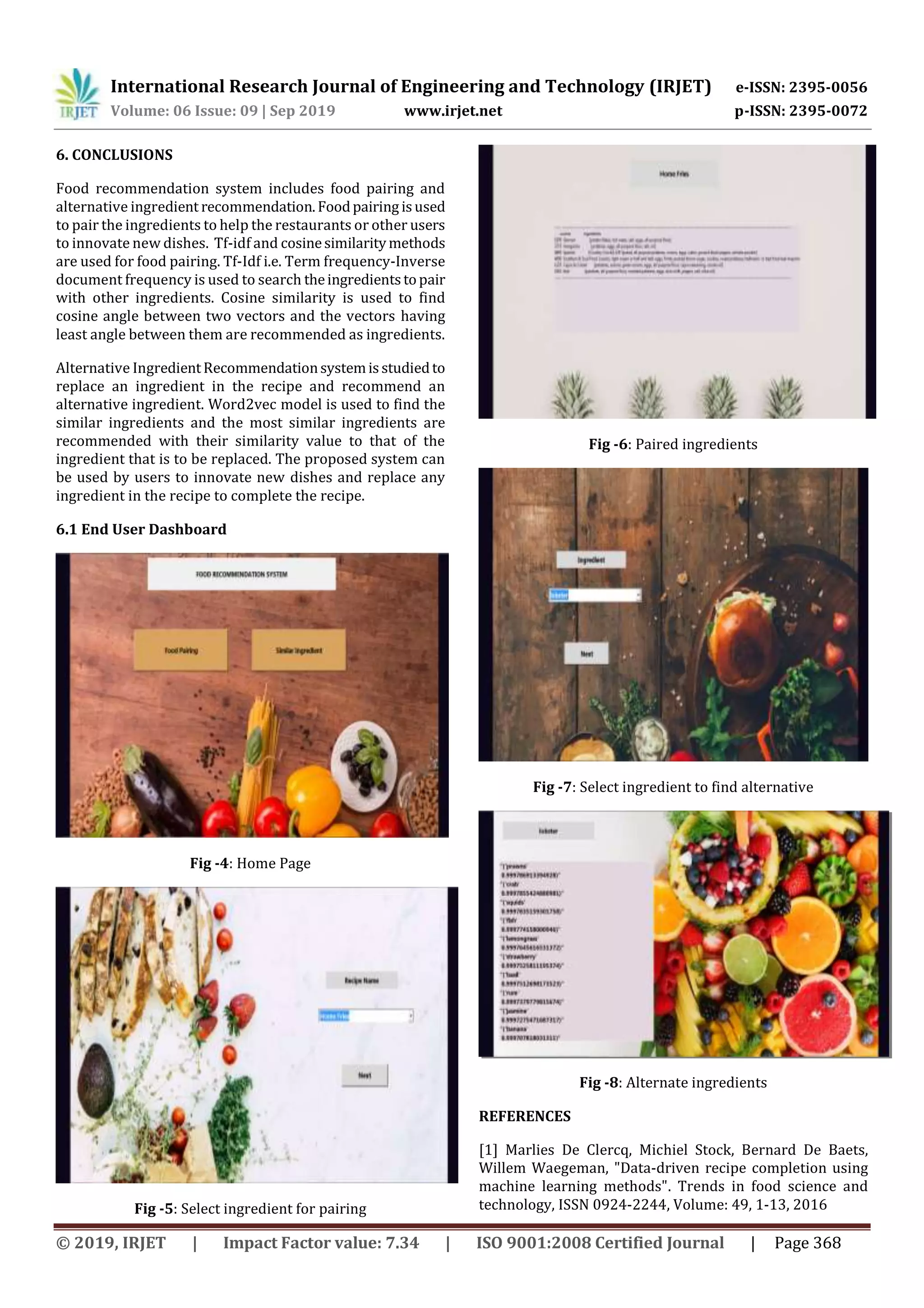 IRJET- Recipe Recommendation System using Machine Learning Models | PDF
