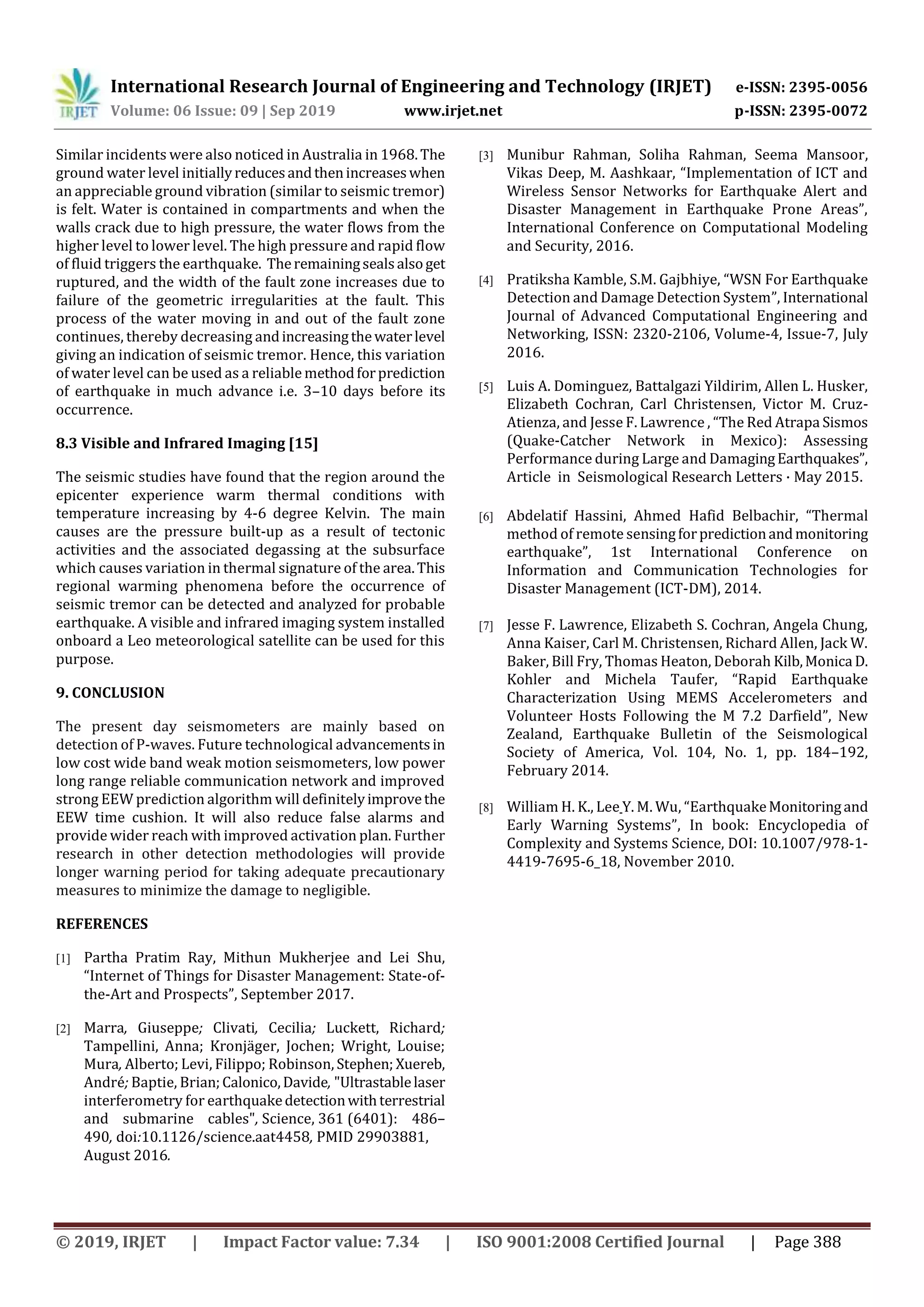 IRJET- Earthquake Early Warning System (EEWS) | PDF