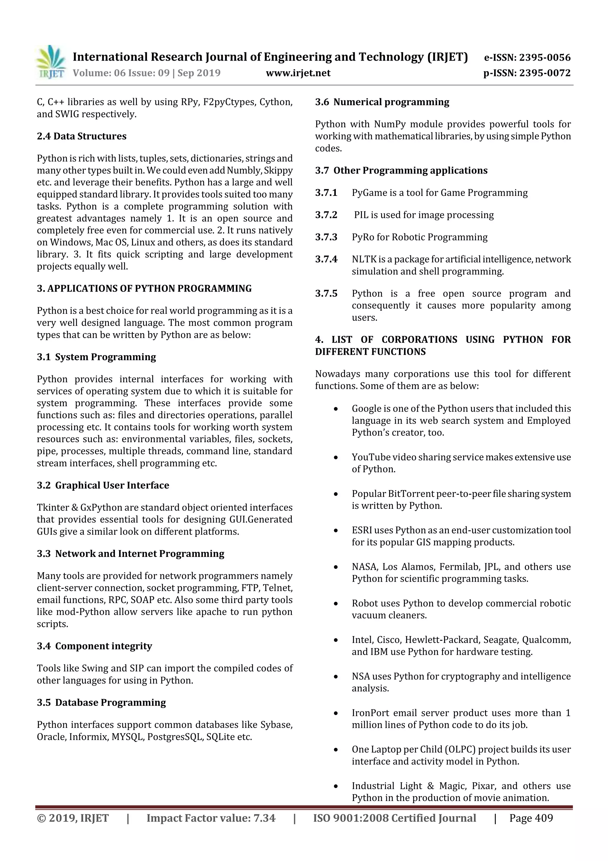 IRJET- Why Python Rocks for Research....??? | PDF