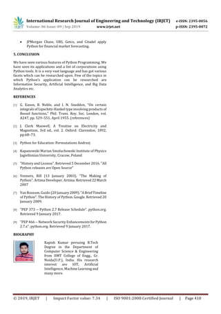 IRJET- Why Python Rocks for Research....??? | PDF