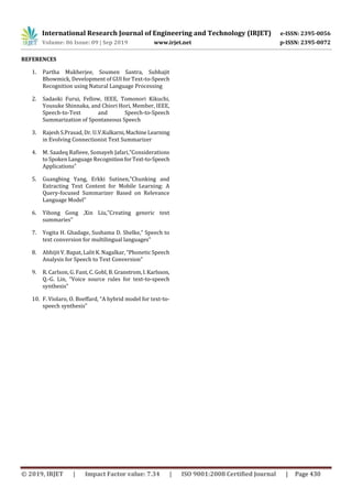 IRJET- Audio Data Summarization System using Natural Language ...