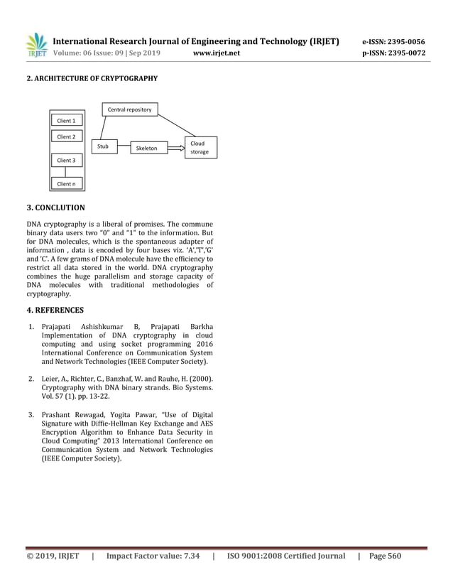 IRJET- Design to Secure Data by using DNA Cryptography in Cloud Computing | PDF