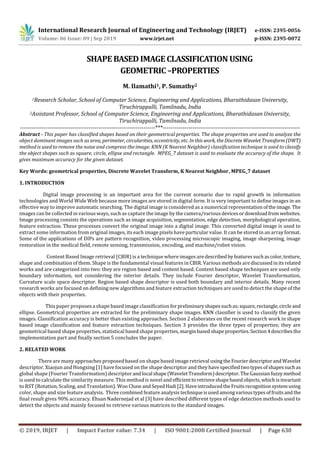 IRJET- Shape based Image Classification using Geometric ­–Properties | PDF