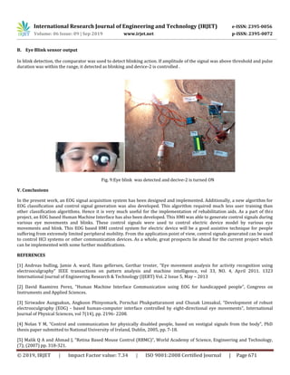IRJET- EOG based Human Machine Interface to Control Electric Devices using Eye Movement | PDF