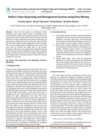 IRJET- Online Crime Reporting and Management System using Data Mining | PDF