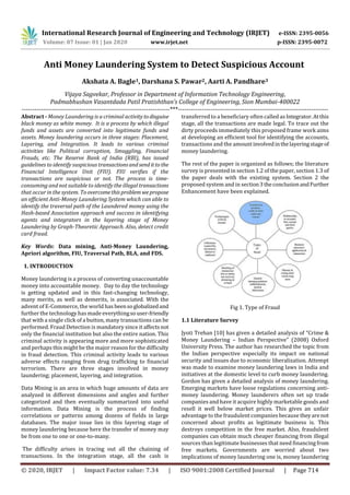 IRJET-Anti Money Laundering System to Detect Suspicious Account | PDF