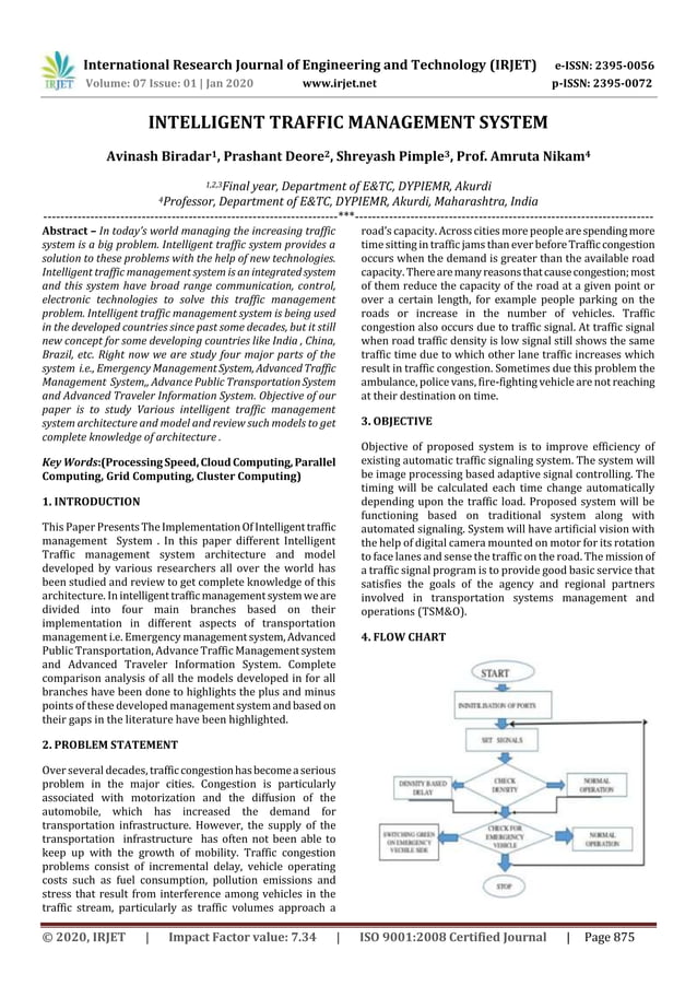IRJET- Intelligent Traffic Management System | PDF