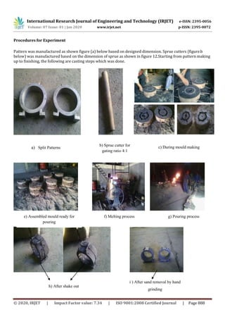 IRJET- Defect Analysis for Sand Casting Process (Case Study in Foundry ...