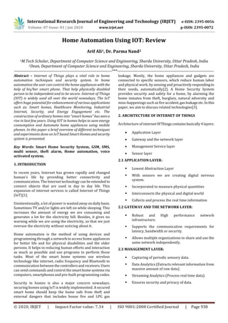IRJET- Home Automation using IoT: Review | PDF
