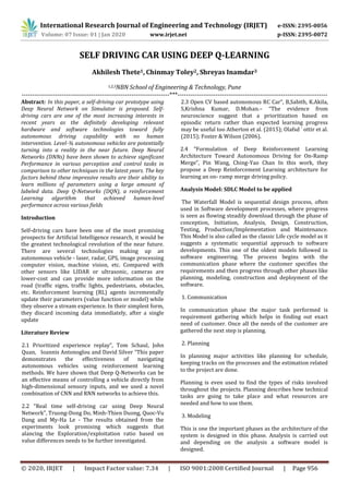 IRJET- Self Driving Car using Deep Q-Learning | PDF