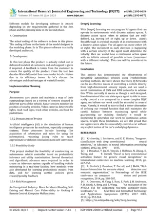 IRJET- Self Driving Car using Deep Q-Learning | PDF