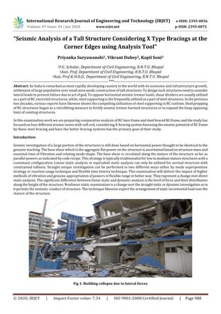 IRJET- Seismic Analysis of a Tall Structure Considering X Type Bracings at the Corner Edges ...