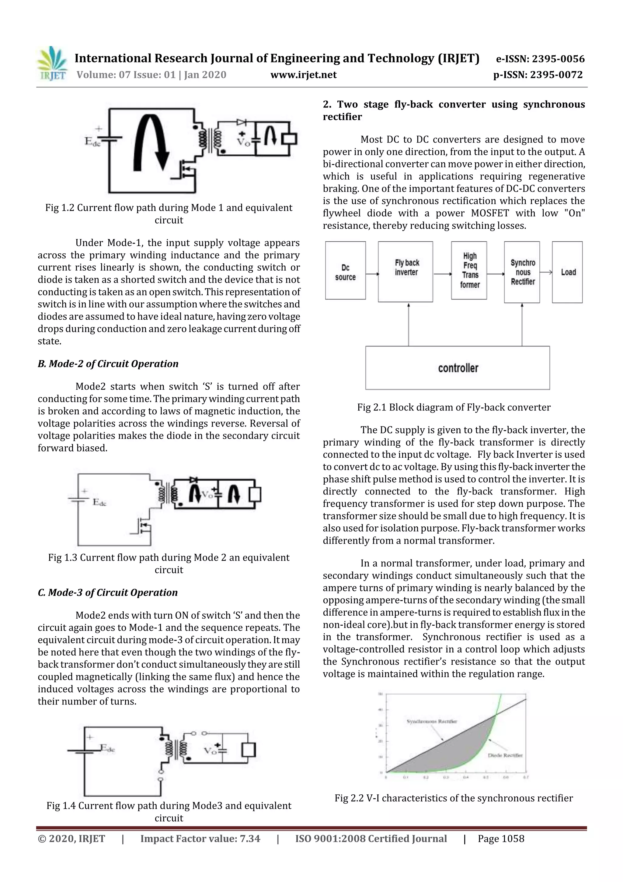 IRJET- A Dual Stage Flyback Converter using VC Method | PDF