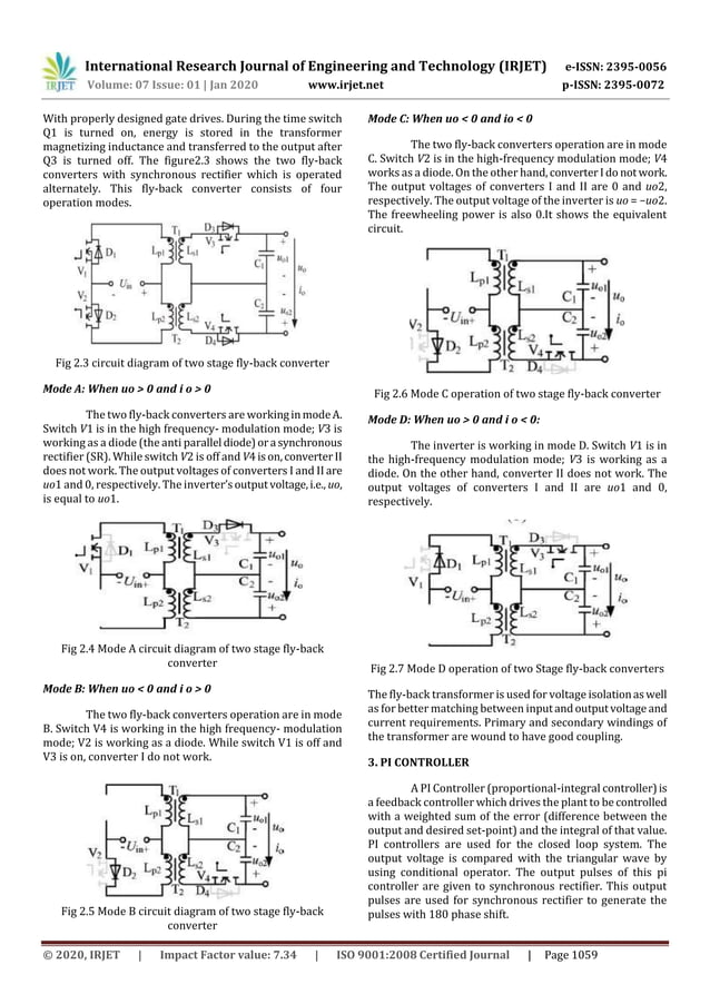 IRJET- A Dual Stage Flyback Converter using VC Method | PDF