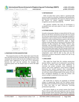 IRJET- Home Automation using Natural Language Interaction(NLI) | PDF