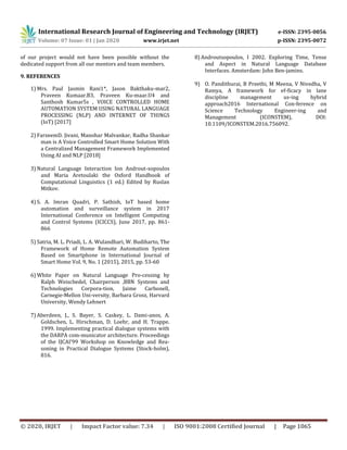 IRJET- Home Automation using Natural Language Interaction(NLI) | PDF