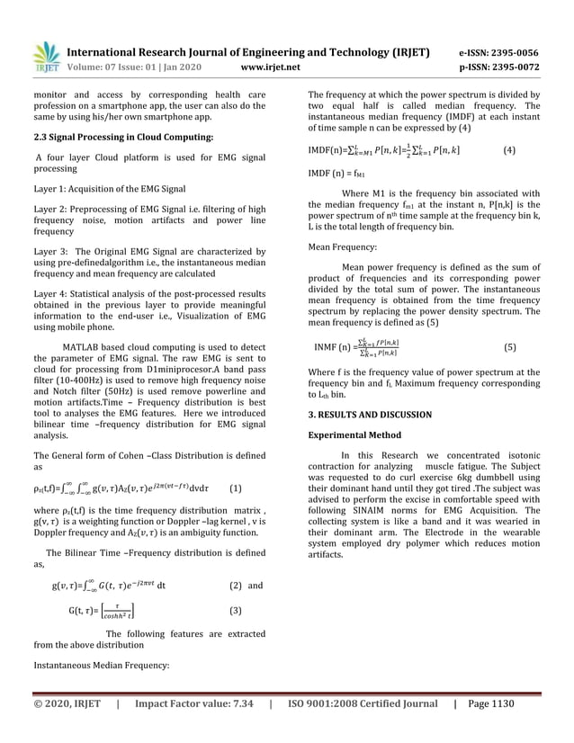 IRJET - Real Time Muscle Fatigue Monitoring using IoT Cloud Computing | PDF