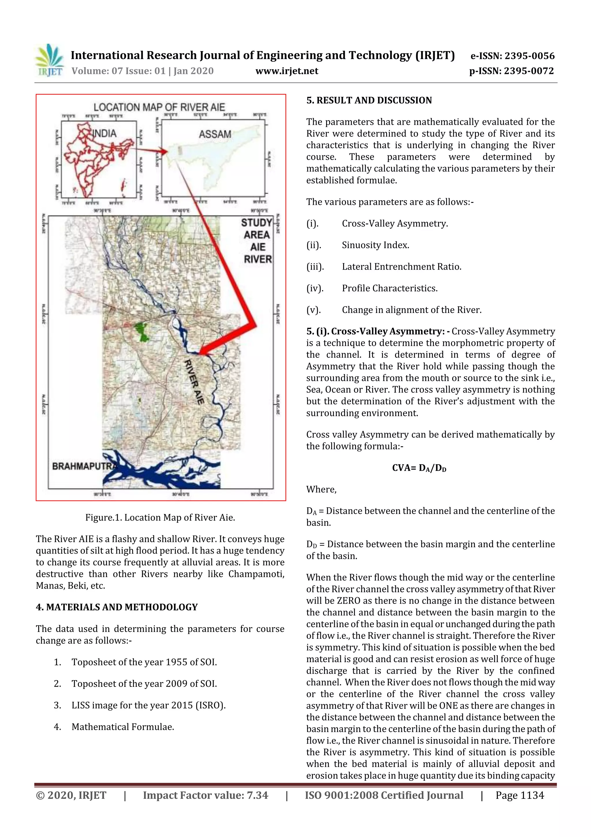 IRJET- Fluvial Geo-Morphometry of River AIE | PDF