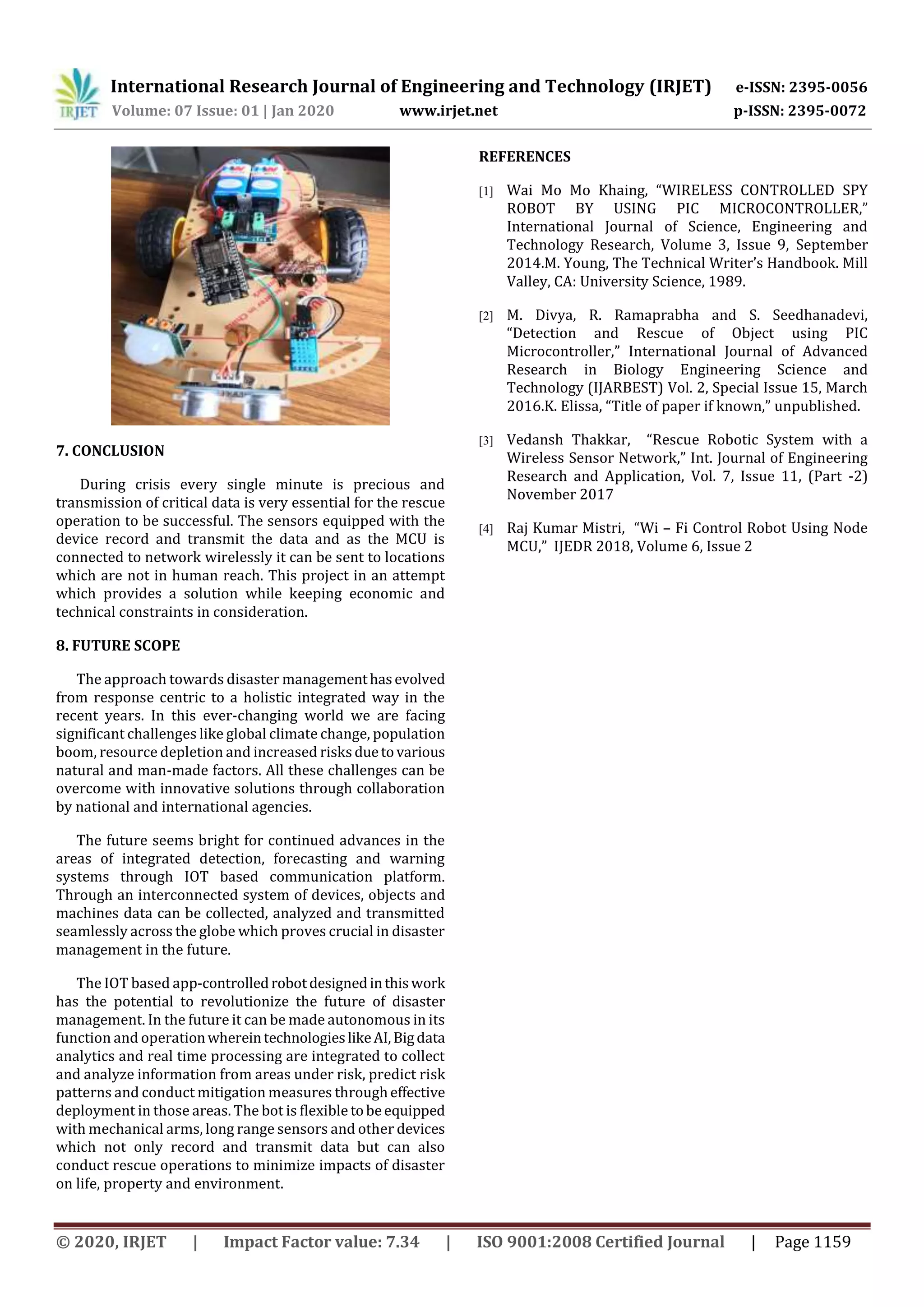 IRJET- Rescue Robot using ESP Microcontroller | PDF