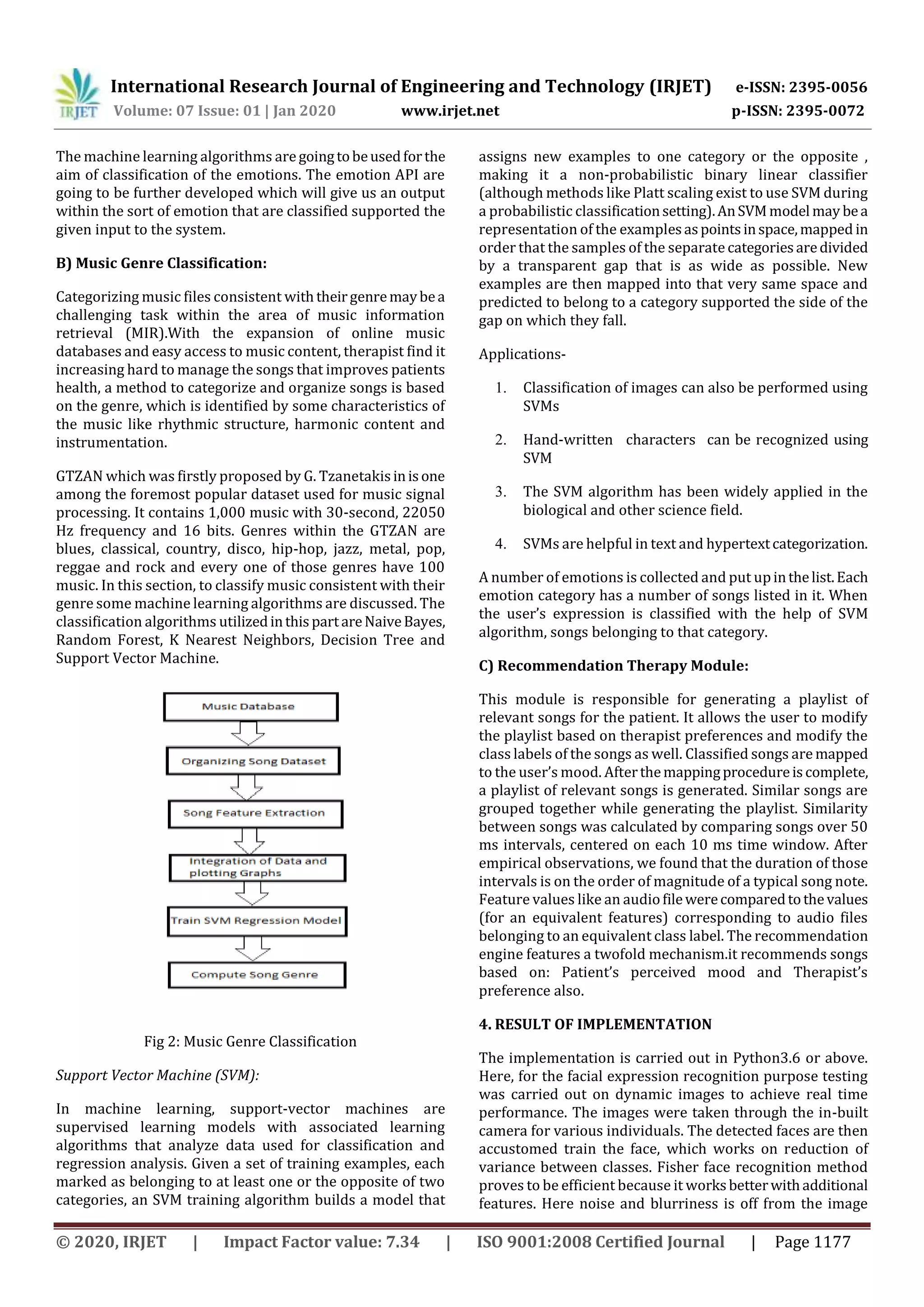 IRJET- Musical Therapy using Facial Expressions | PDF
