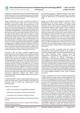 IRJET- Musical Therapy using Facial Expressions | PDF