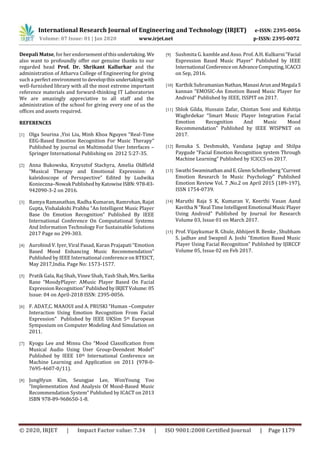 IRJET- Musical Therapy using Facial Expressions | PDF