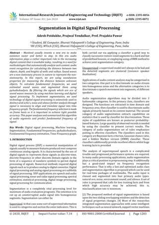 IRJET- Segmentation in Digital Signal Processing | PDF