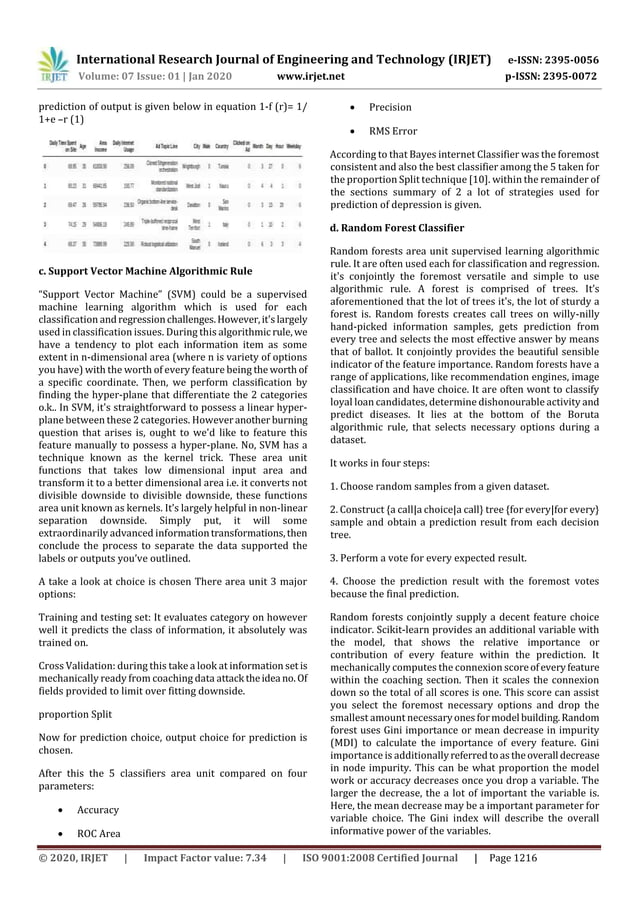 Irjet Ad Click Prediction Using Prediction Algorithm Machine Learning 6104