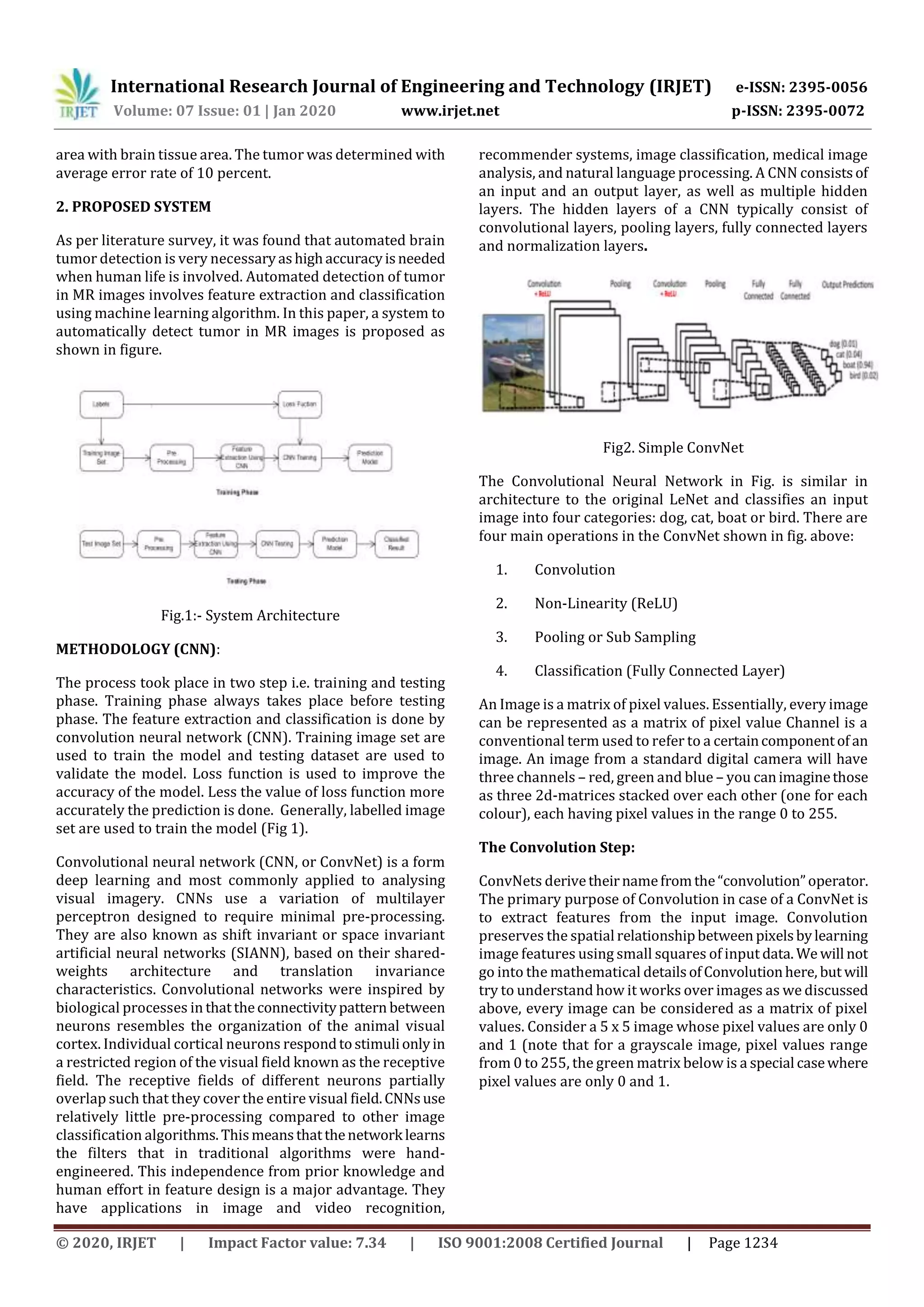 Irjet Brain Tumor Detection Using Convolutional Neural Network Pdf
