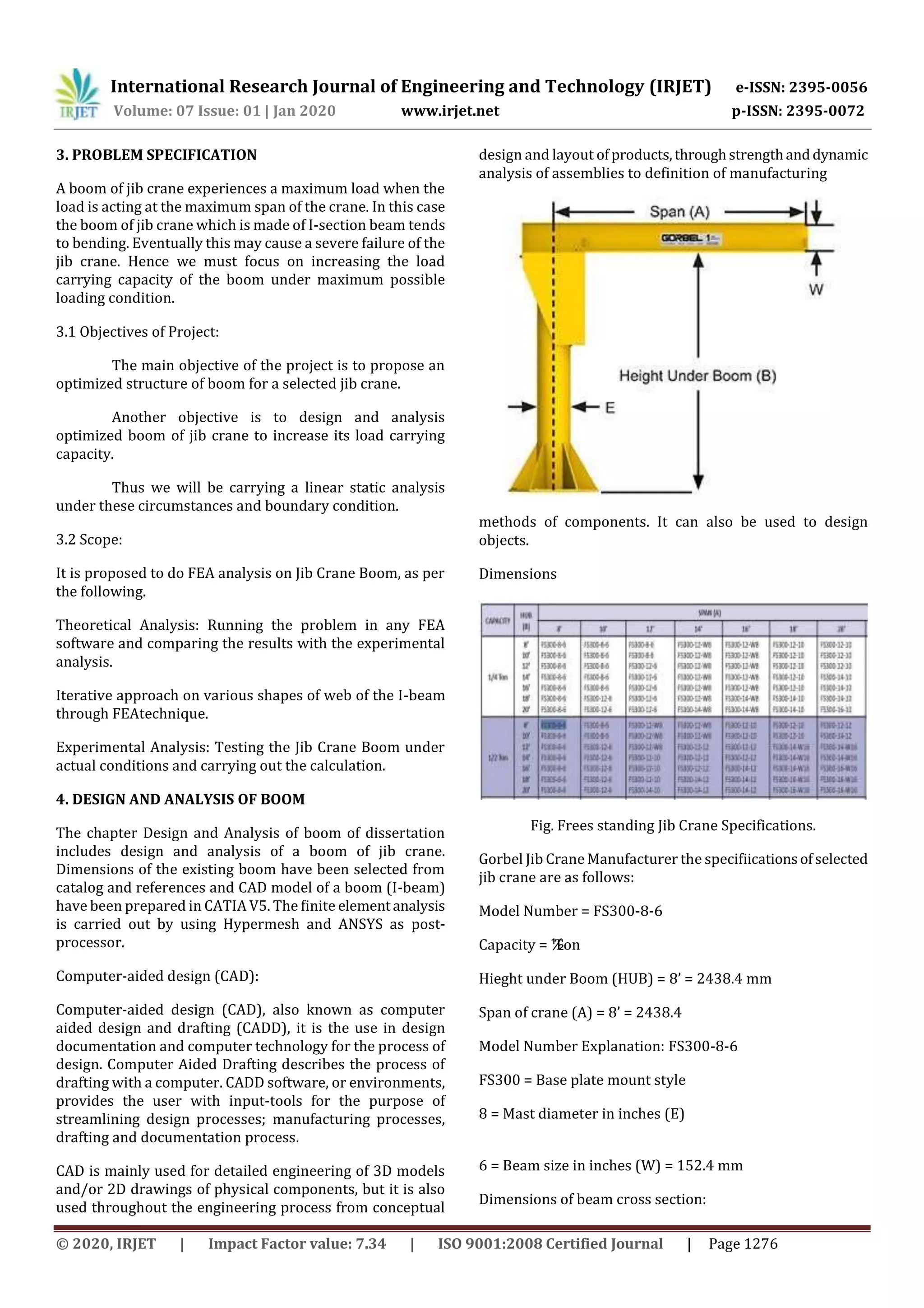 IRJET- Design and Optimization of Jib Crane Boom | PDF