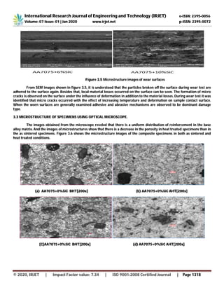 IRJET- A Study on Wear and Microstructure Properties of AA7075 Reinforced with SiC MMC by Powder ...