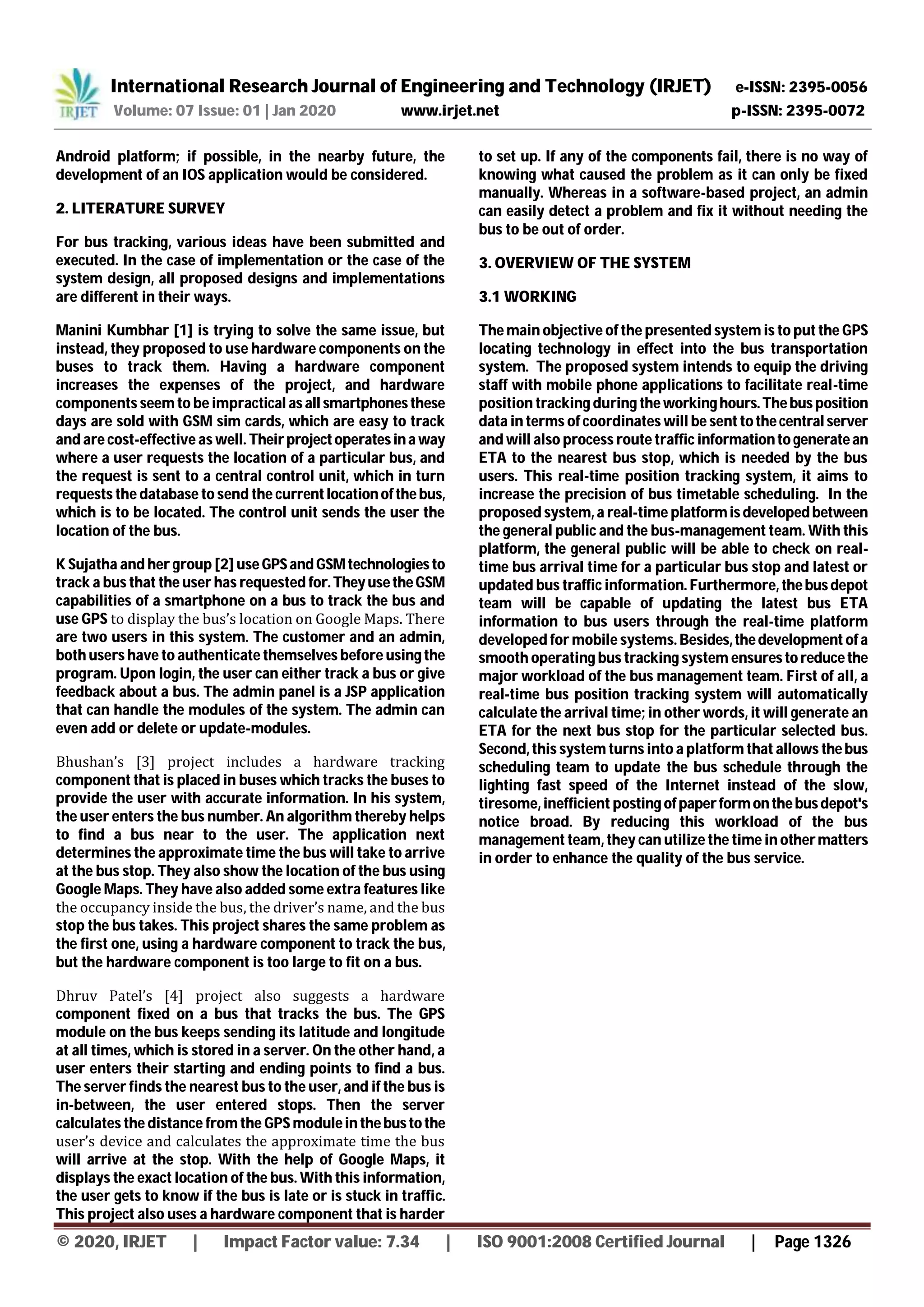 IRJET- Public Bus Transport Location Monitoring System | PDF | Operating Systems | Computer ...